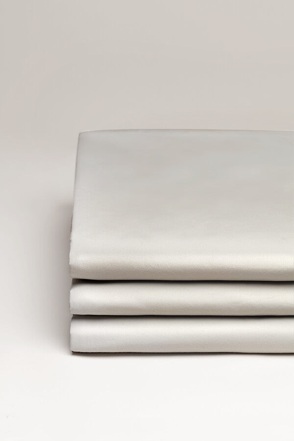 Drap housse Satin de coton ivoire